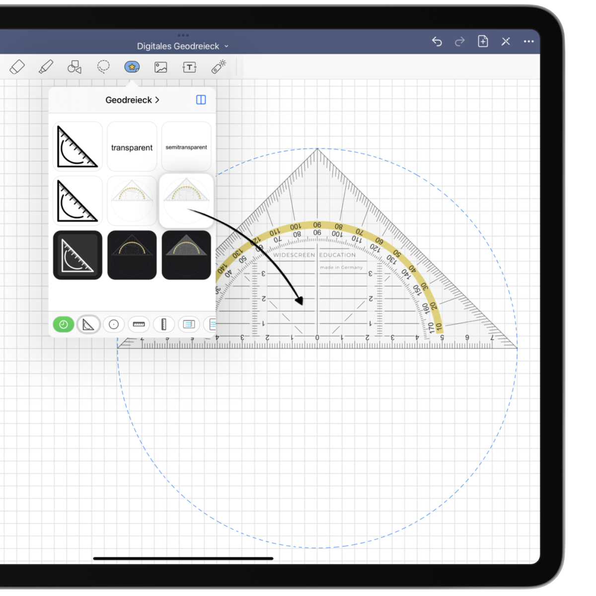 Das digitale Geodreieck für GoodNotes
